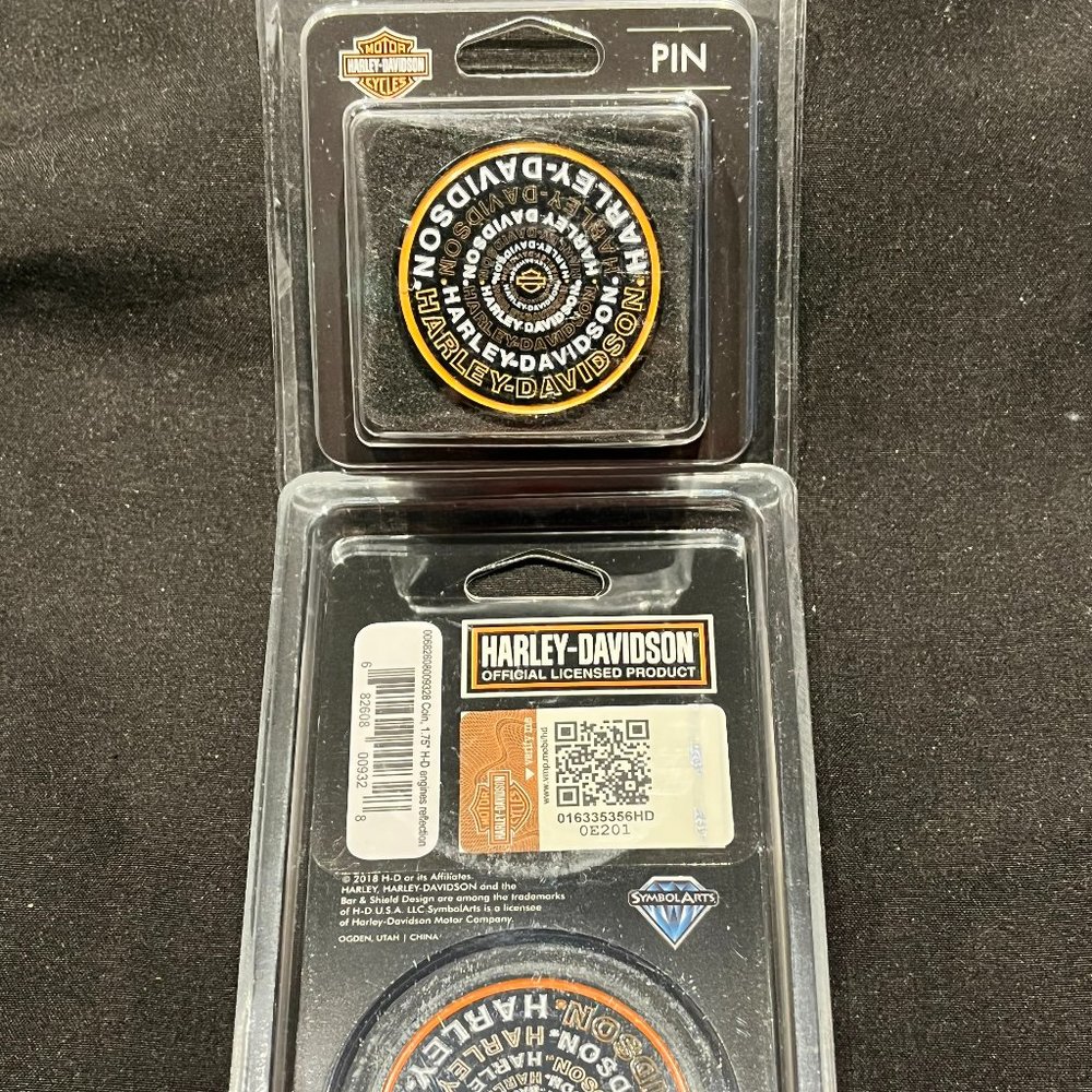 Harley Davidson Pin And Challenge Coin - Gem